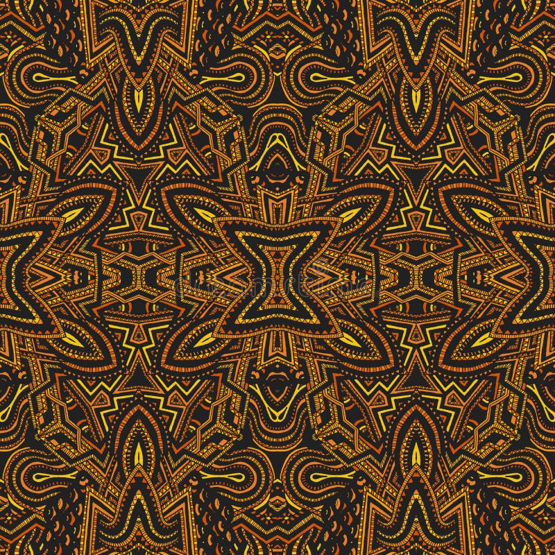 Colored Hand Drawn Psychedelic Zentangle Pattern Stock Vector ...