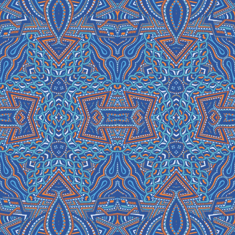 Colored Hand Drawn Psychedelic Zentangle Pattern Stock Vector ...