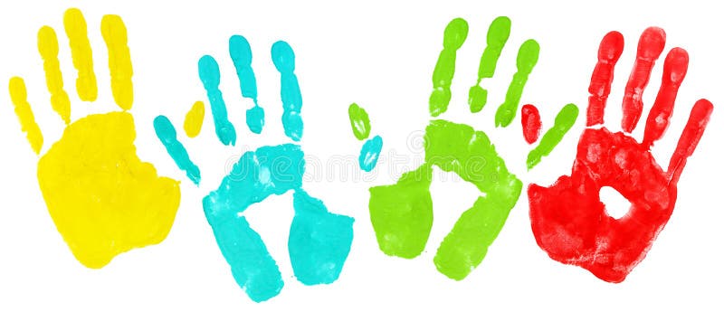 Colored handprints stock illustration. Illustration of cultural - 4038393