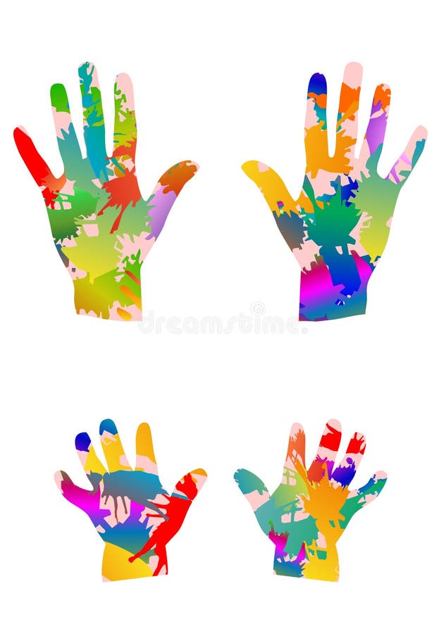 Colored hands stock illustration. Illustration of adult - 23337829