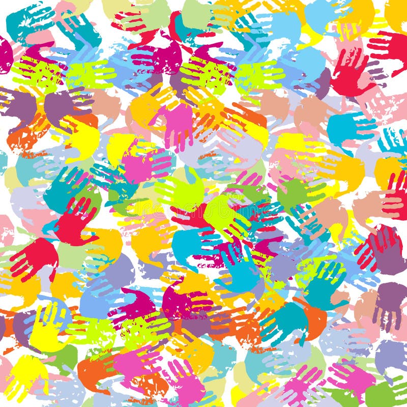 Color Hand Print Paint Background Web Banner Stock Vector ...