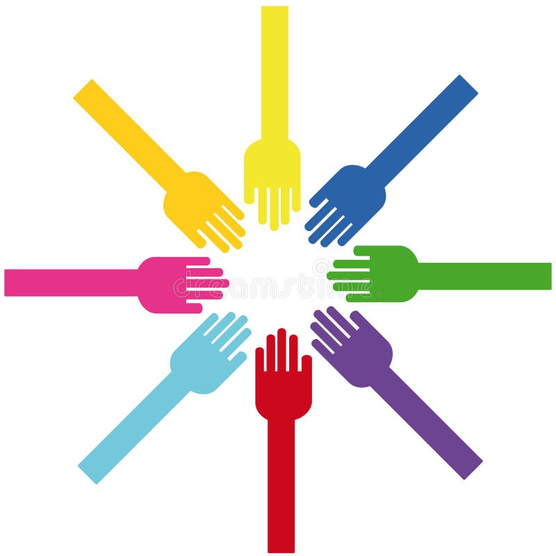 Colored hands stock illustration. Illustration of colorful - 43934772