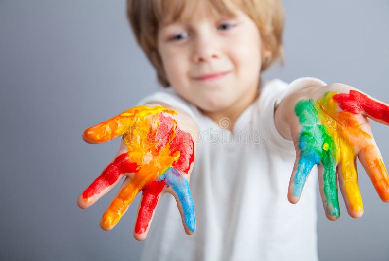 Colored hands stock image. Image of little, hand, fingers - 38543663