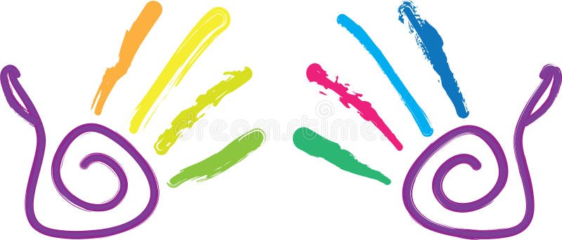Colored hands stock vector. Illustration of button, association - 32251261
