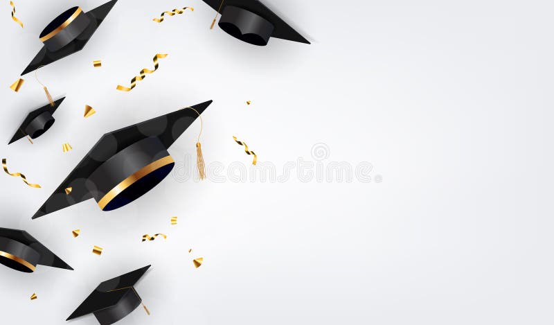 Colored Happy Graduation Greeting Background Vector Illustration Stock ...