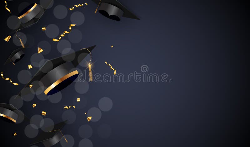 Colored Happy Graduation Greeting Background Vector Illustration Stock ...
