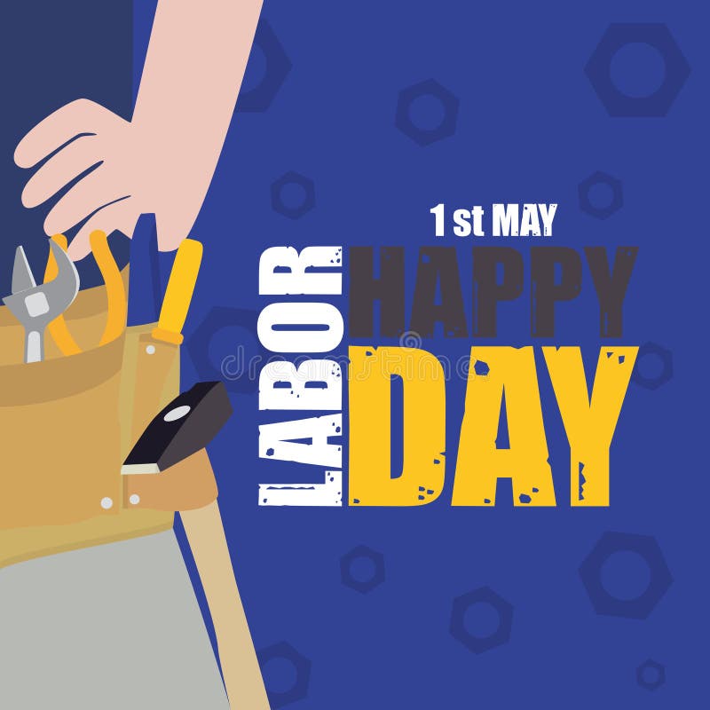 Colored Happy Labor Day Poster Vector Stock Vector - Illustration of ...