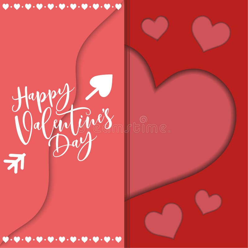 Colored Happy Valentine Day Card with Hearts Vector Stock Vector - Illustration of concept ...