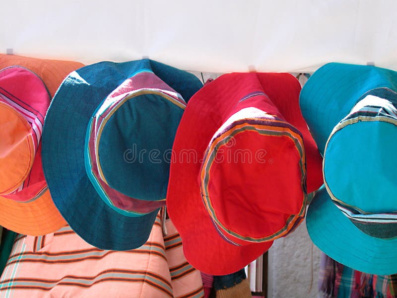 Colored hats stock photo. Image of sunny, orange, summer - 13134624