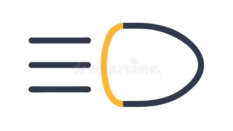 Colored Headlight Icon Representing Vehicle Lights, Vector Design ...