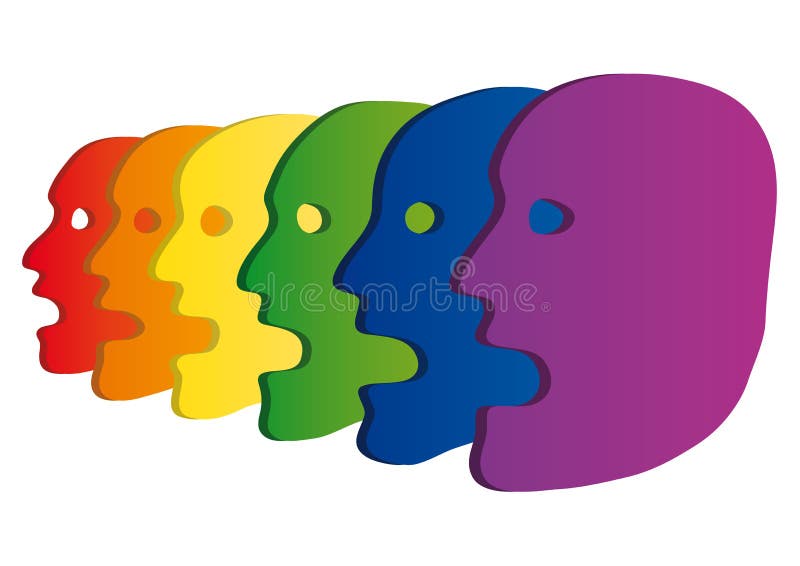 Colored heads stock vector. Illustration of color, vector - 22564061
