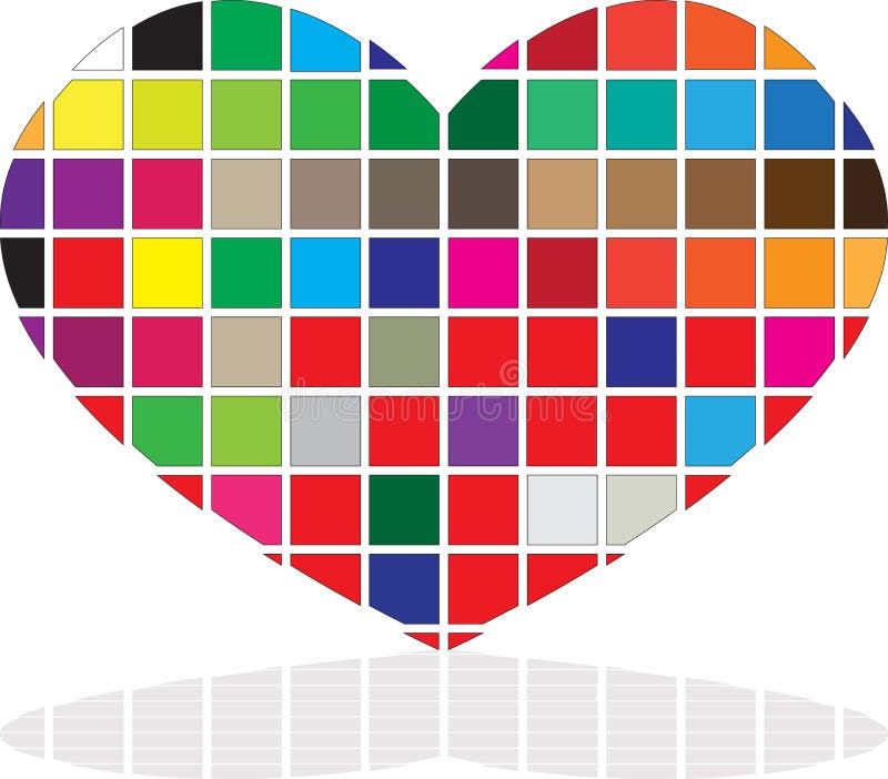 Colored Heart stock vector. Illustration of happy, colored - 55699585