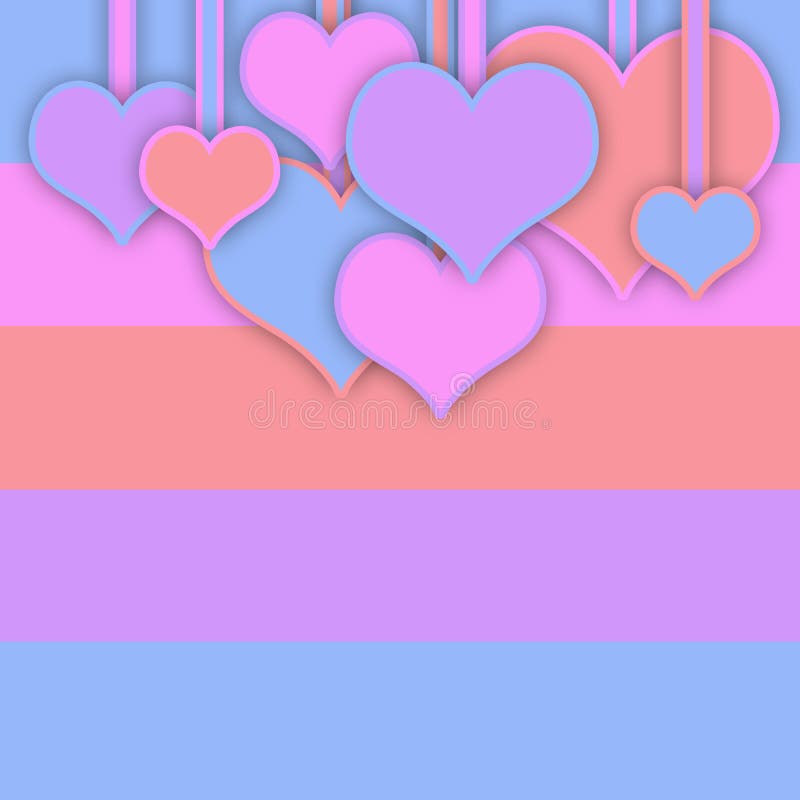 Colored Hearts on the Bright Background Stock Illustration ...