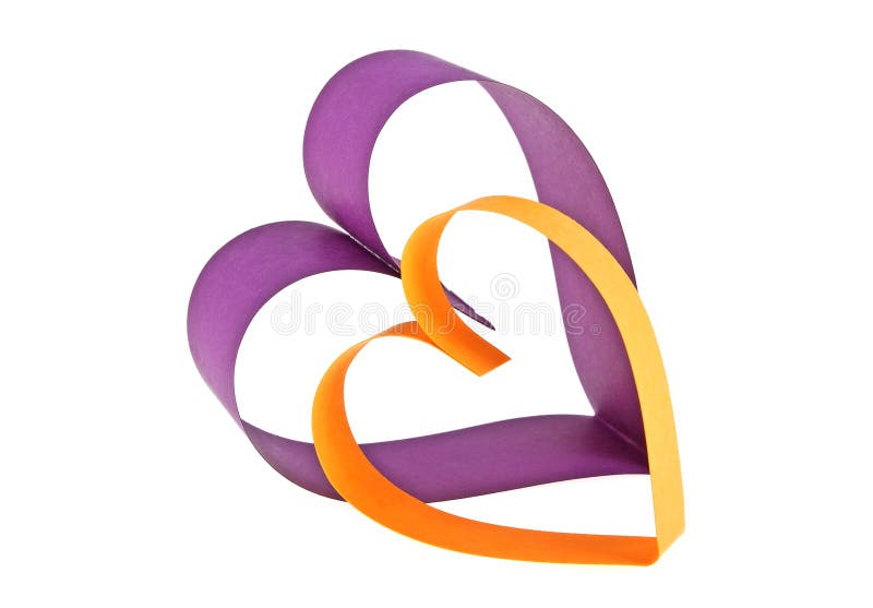 Colored Hearts, Made from Paper on White Background. Valentines Day ...