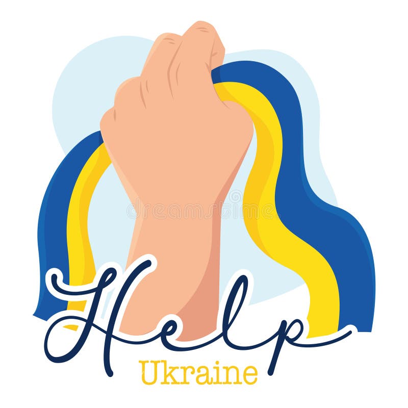 Colored Help Ukraine Concept Poster Vector Stock Vector - Illustration ...