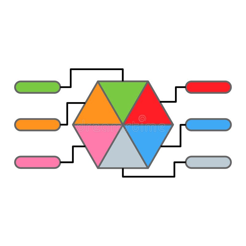 Colored Hexagon Graphic Chart. Business Startup Concept. Data ...