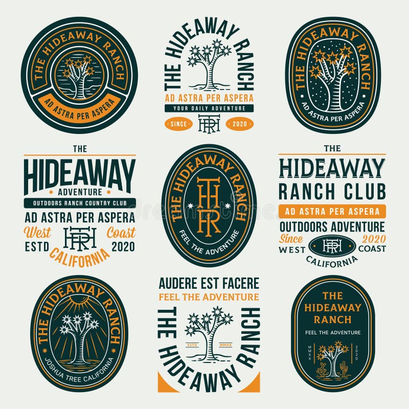 Hideaway Ranch Badge Designs Stock Vector - Illustration of isolated ...