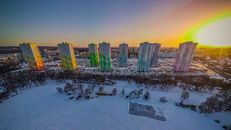 Colored High-rise Buildings in the City Stock Photo - Image of living ...