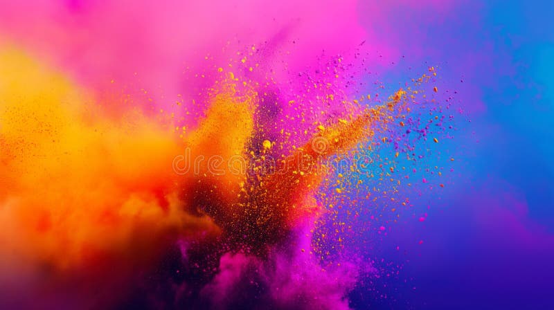 Colored Holi Powder Explosion Stock Illustration - Illustration of ...
