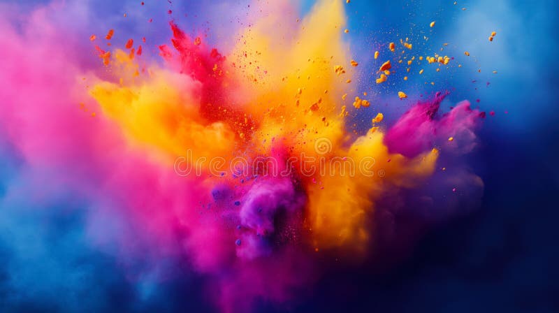 Colored Holi Powder Explosion Stock Illustration - Illustration of ...
