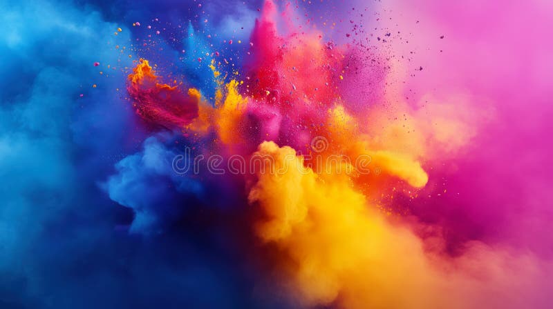 Colored Holi Powder Explosion Stock Illustration - Illustration of ...