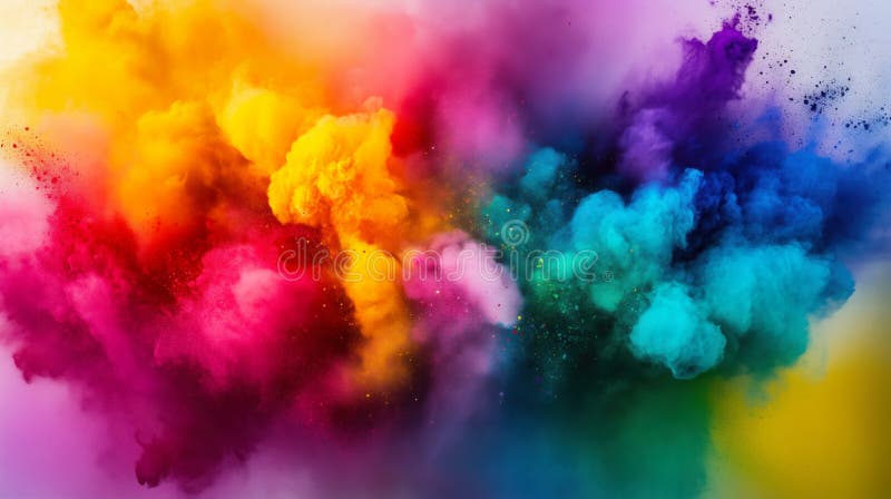 Colored Holi Powder Explosion Stock Illustration - Illustration of ...