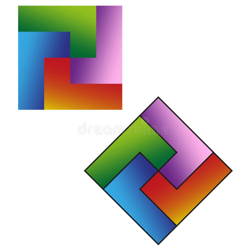 Colored Holographic Squares. Gradient Background. Vector Illustration ...