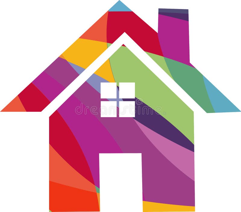 Colored house icon stock vector. Illustration of vector - 80025057