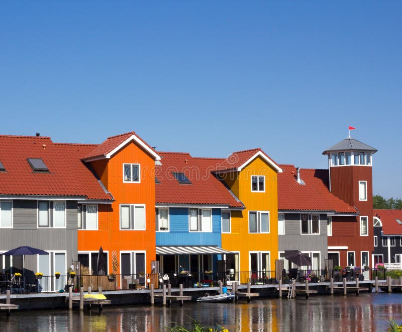 Colorful Houses Groningen, the Netherlands Stock Photo - Image of color ...