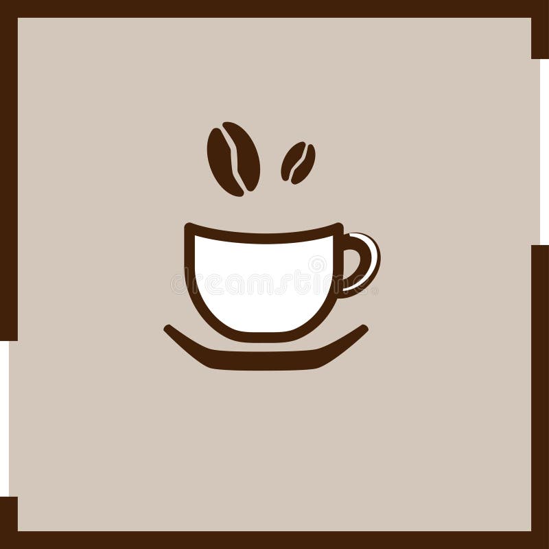 Colored Coffee Mug on a Plate with Grains Squared Stock Illustration ...