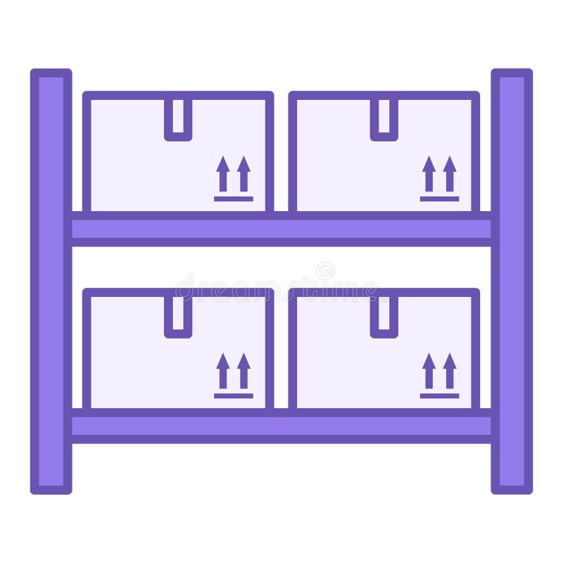 Colored Icon Inventory. stock vector. Illustration of package - 349996459