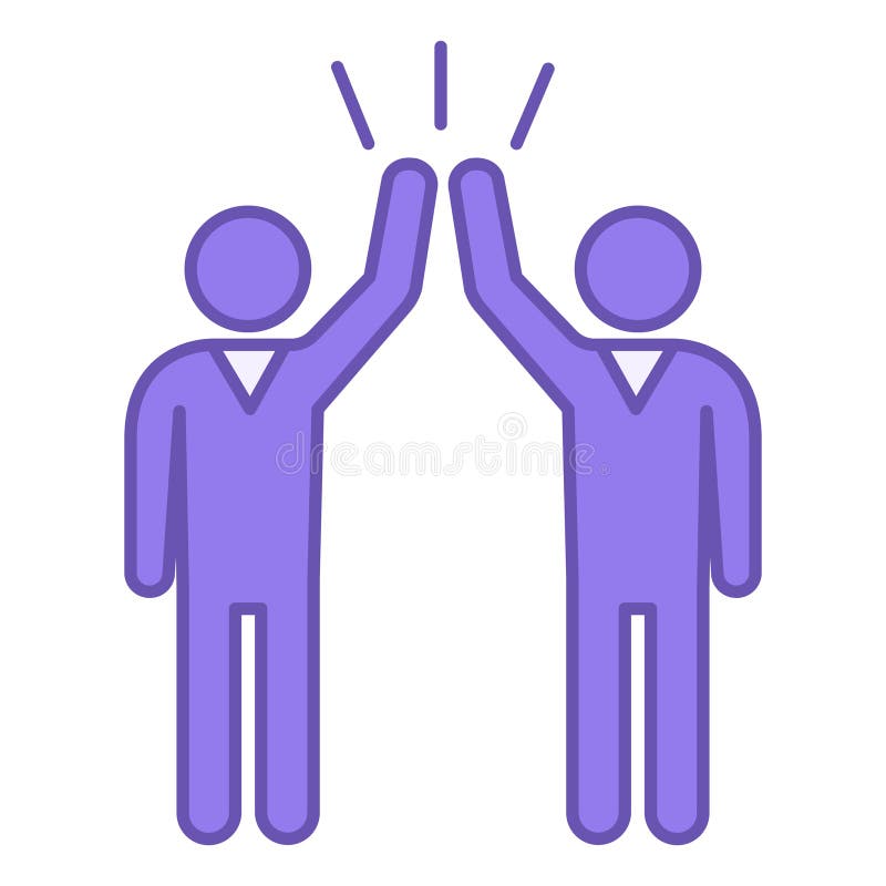 Colored Icon of Supportive People. Stock Vector - Illustration of ...