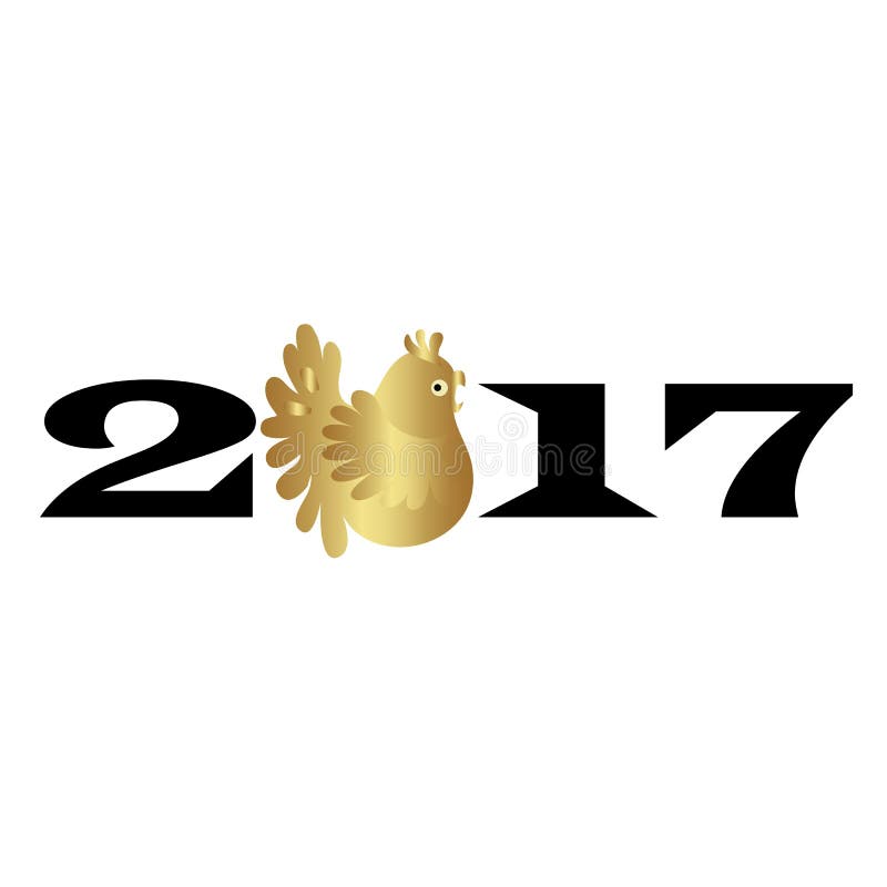 Symbol 2017 Icon Rooster Gold Stock Vector - Illustration of year, gold ...