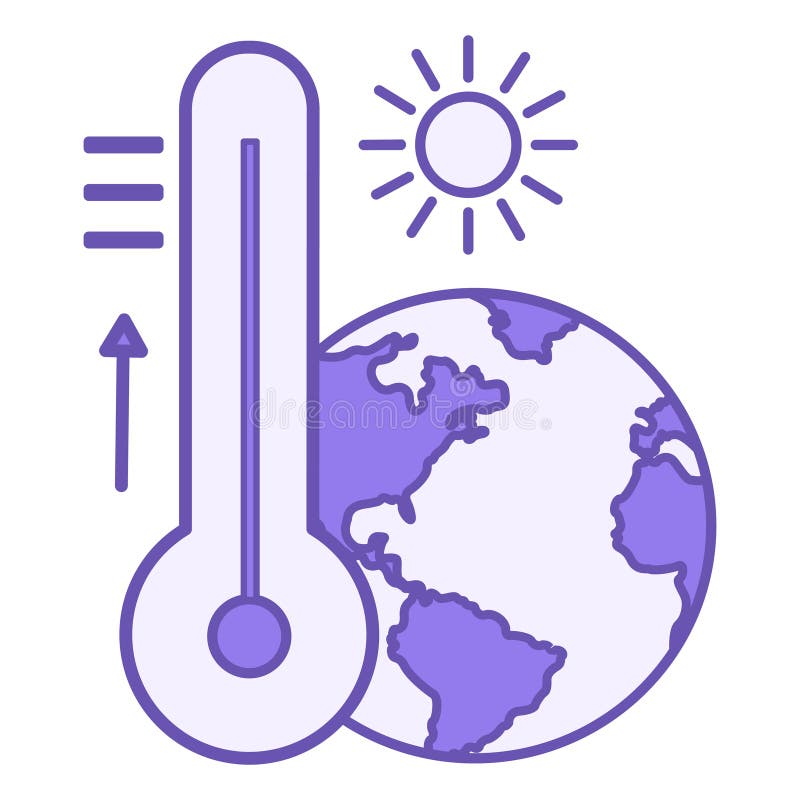 Colored Icon Temperature Increase. Stock Vector - Illustration of ...