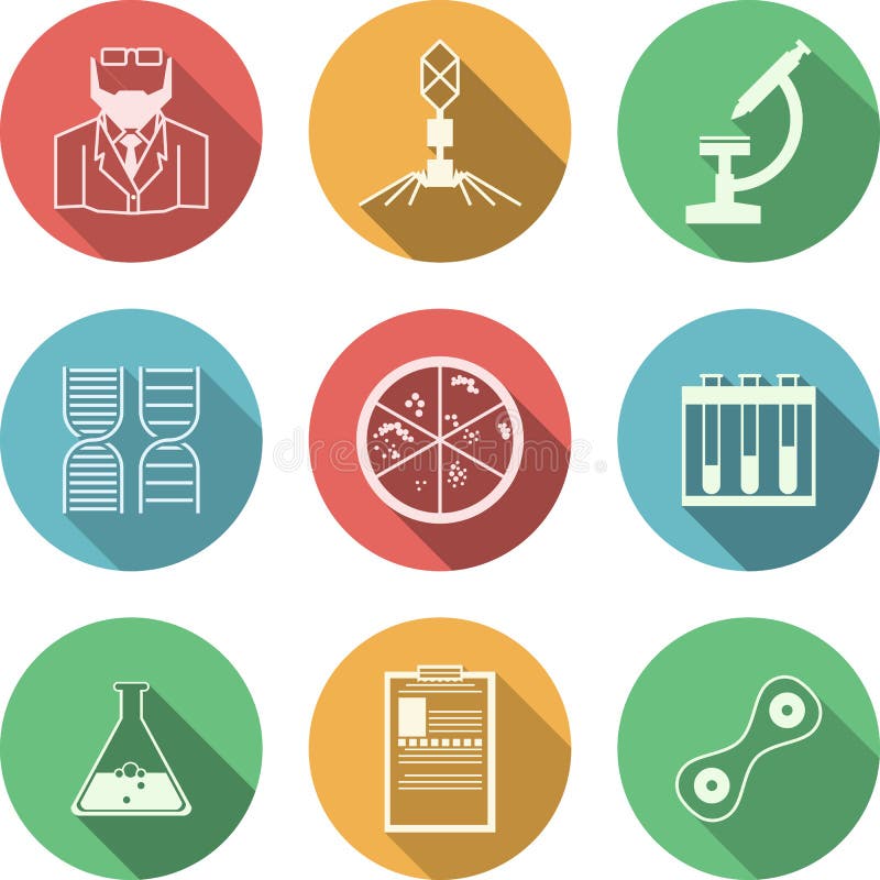 Microbiology Laboratory White Glyph Icons Stock Illustration ...