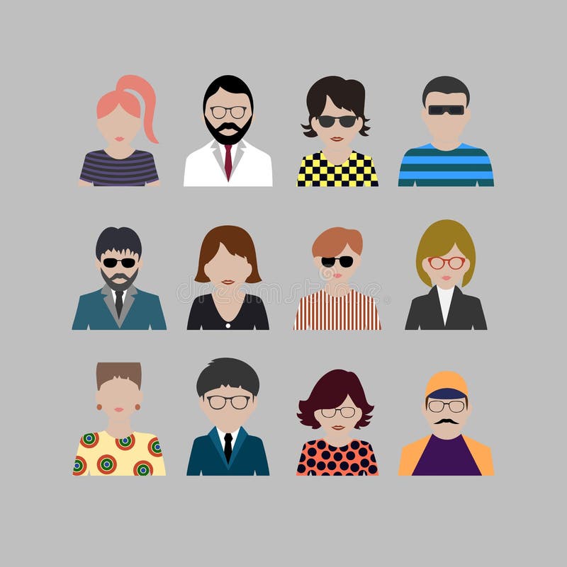 Colored icons people stock vector. Illustration of people - 48092963