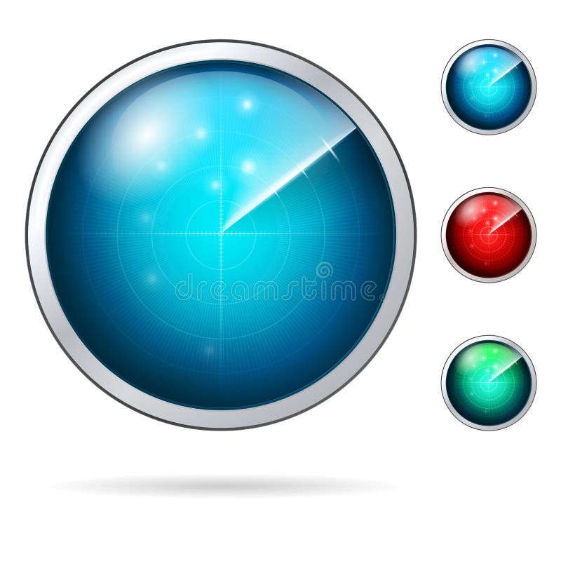 Icons for colored radar stock illustration. Illustration of alert ...