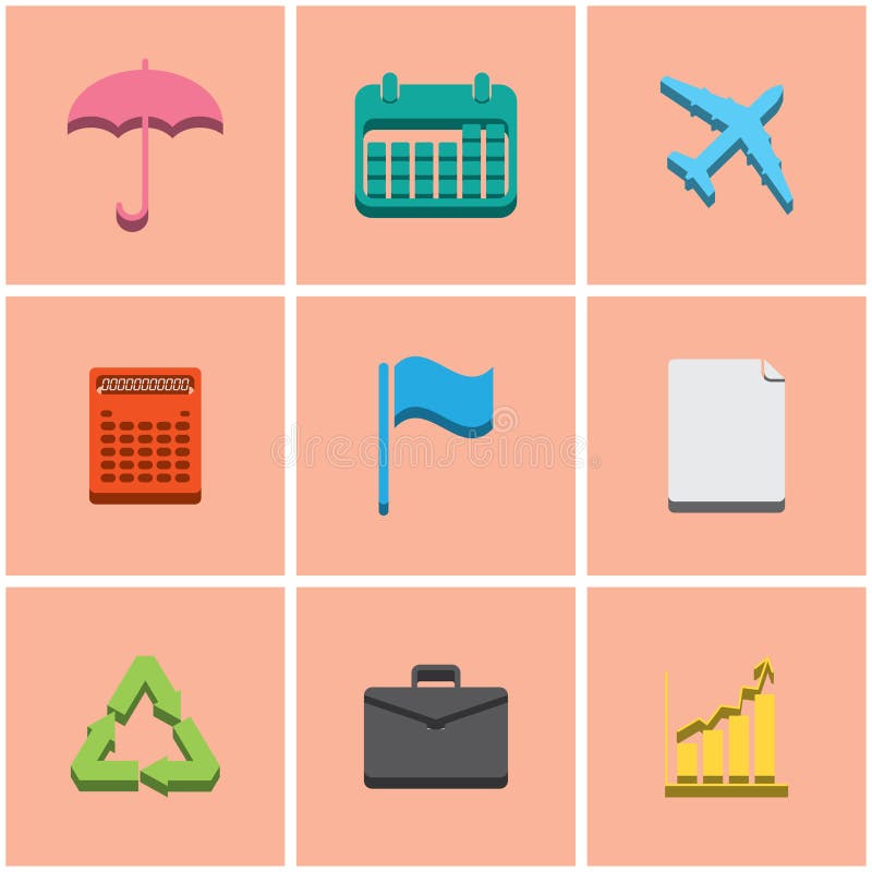 Colored icons. set 4 stock vector. Illustration of collection - 33366604
