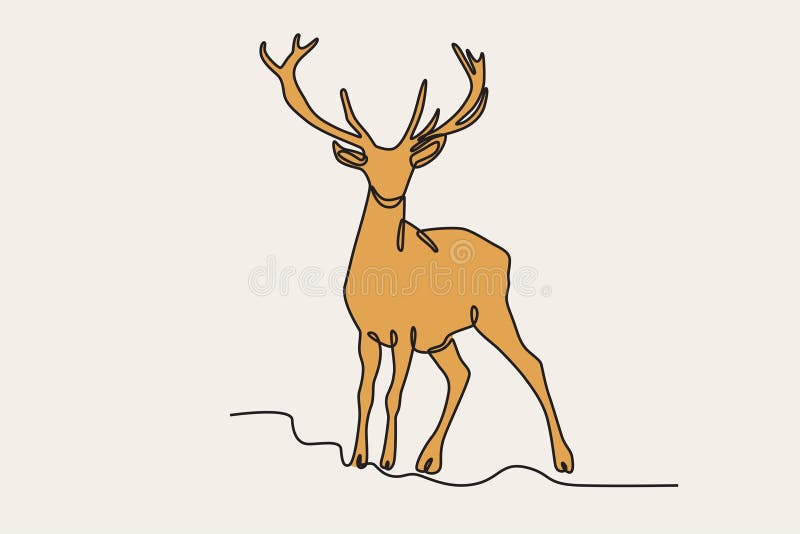 Colored Illustration of a Deer Front View Stock Vector - Illustration ...