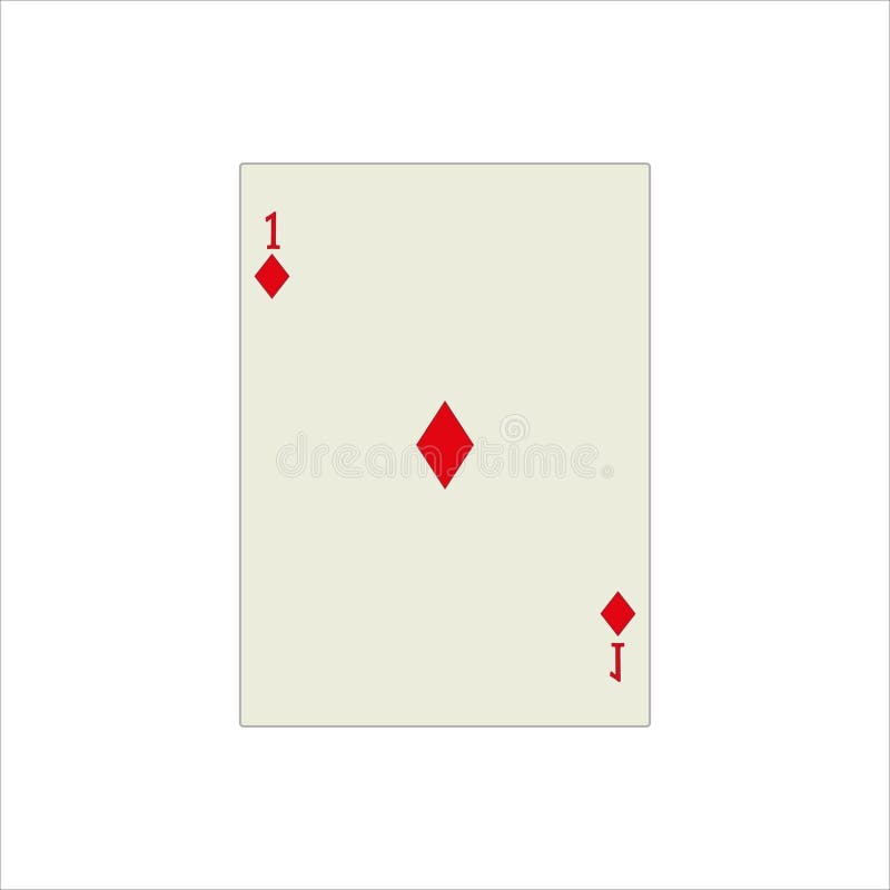 Colored Illustration of Playing Card 1 of Diamond Stock Illustration ...