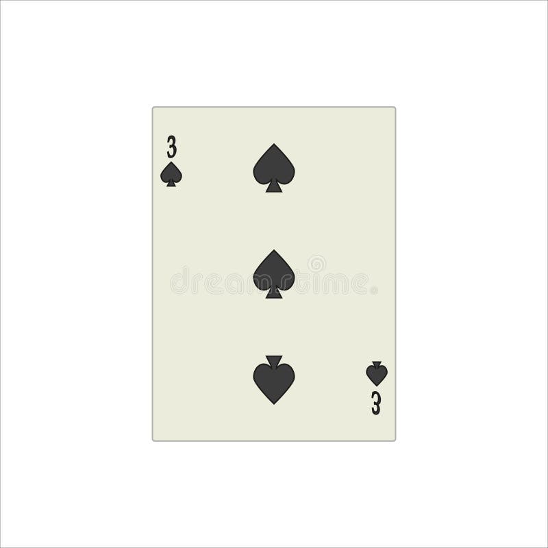 Colored Illustration of Playing Card 3 of Spade Stock Illustration ...
