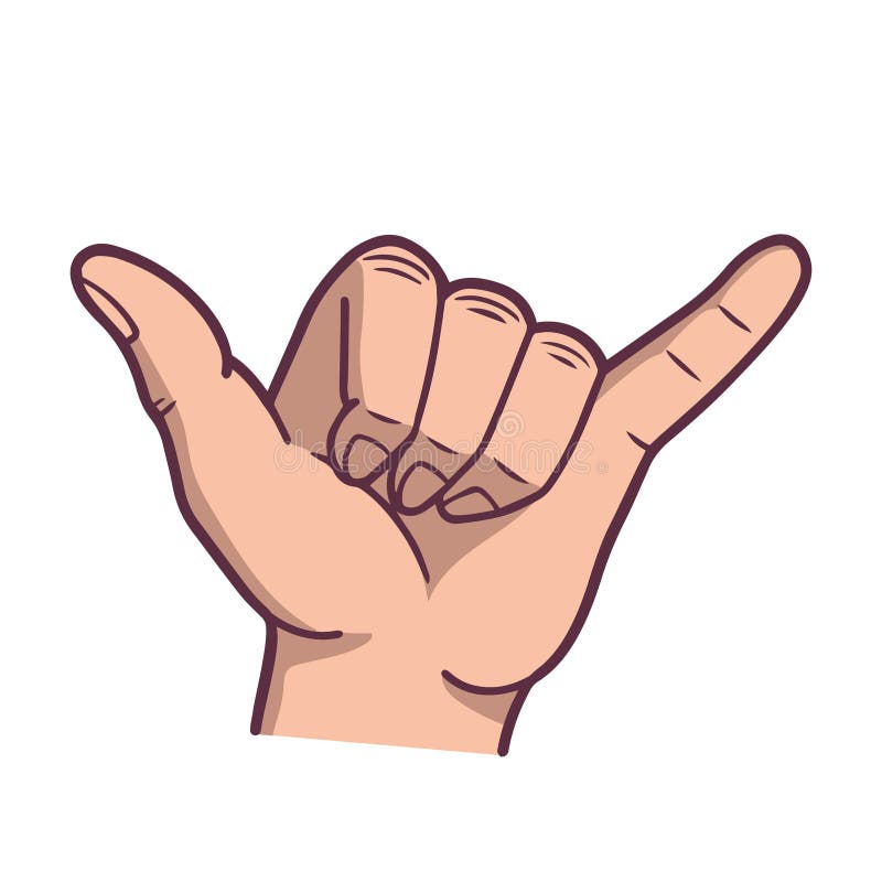 Colored Illustration of a Shaka Gesture. Vector. Stock Illustration ...