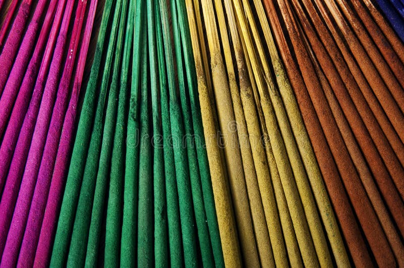 Colored incense sticks stock photo. Image of color, orange - 21777360