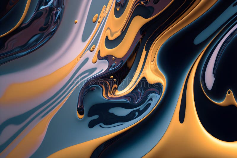 Colored Ink Flow in Abstract Shape Background. 3D Rendering Stock ...