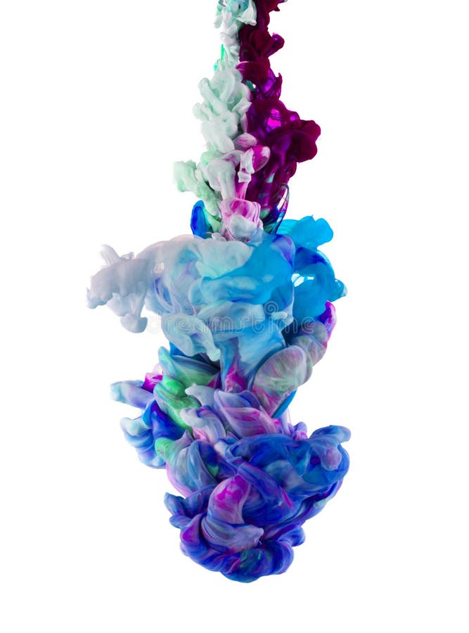 Colored Ink Isolated on White Background Stock Image - Image of ...