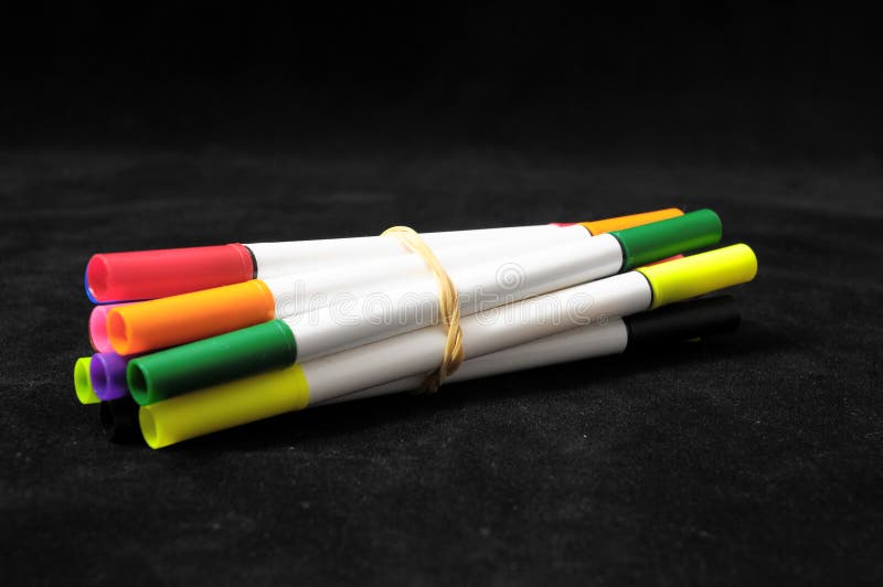 Colored Ink Markers stock image. Image of multicolored - 34311087