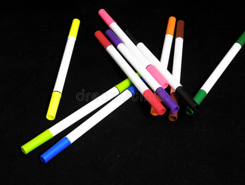 Colored Ink Markers stock image. Image of equipment - 245756073