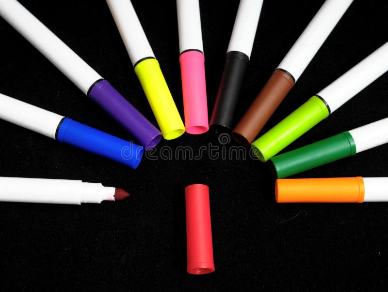 Colored Ink Markers stock photo. Image of equipment - 247083128