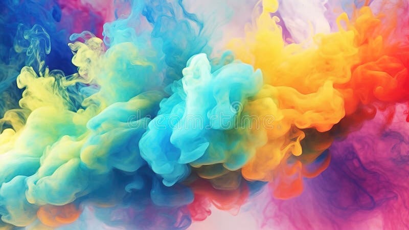 Colored Ink Powder are Exploding, Ai Generated Image Stock Illustration ...