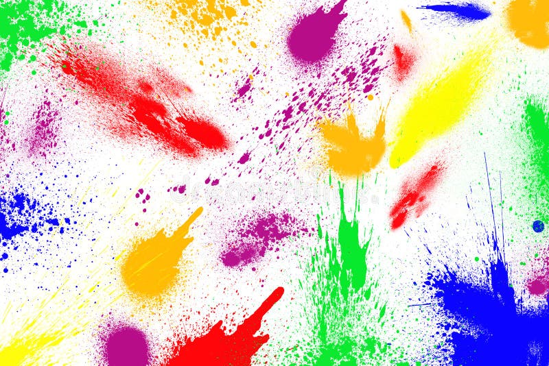 Multi Colored Paint Stains on White Background Stock Image - Image of ...